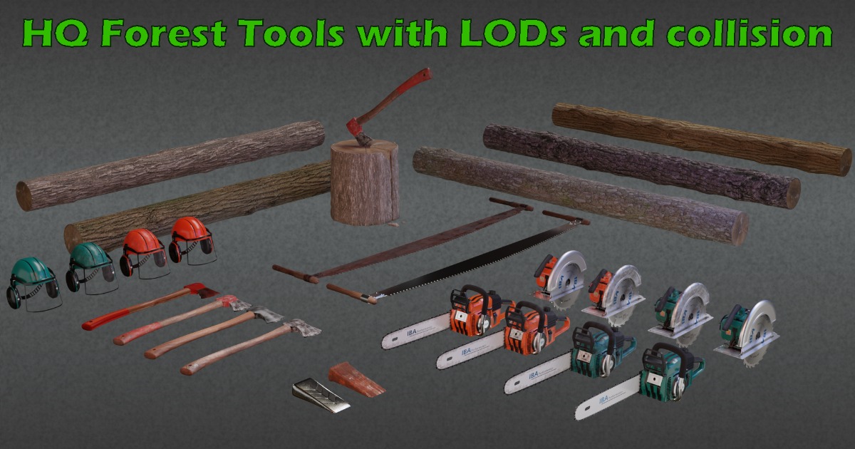 HQ Forest Tools with LODs and collision | 3D Tools | Unity Asset Store