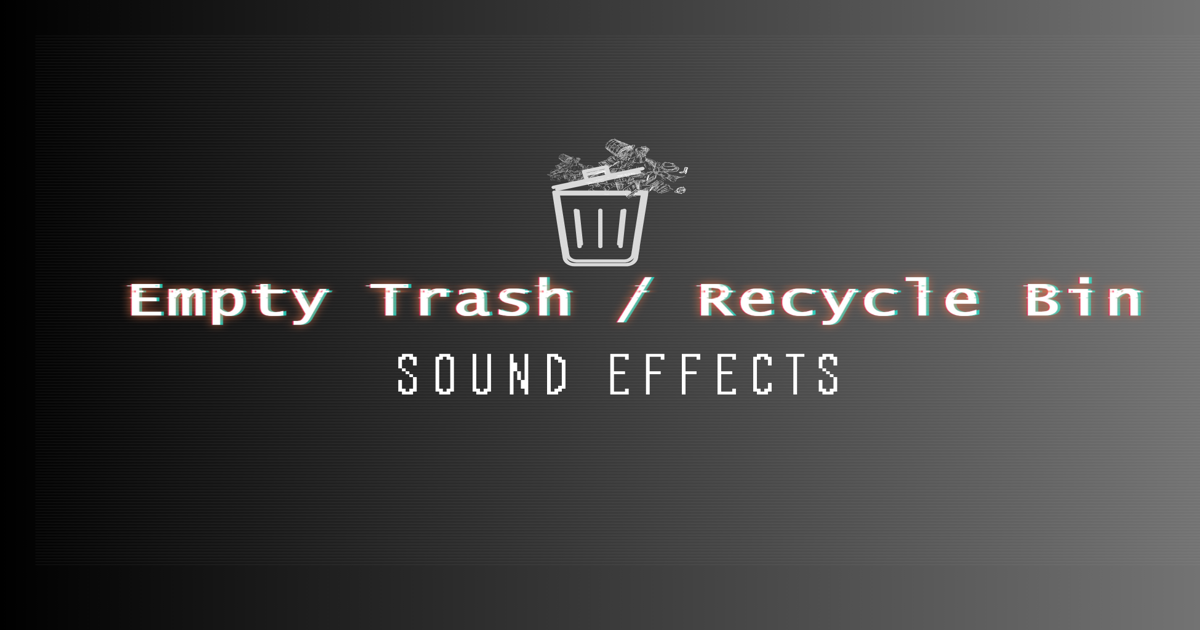 Empty Trash / Recycle Bin Sound Effects | Audio Sound FX | Unity Asset ...