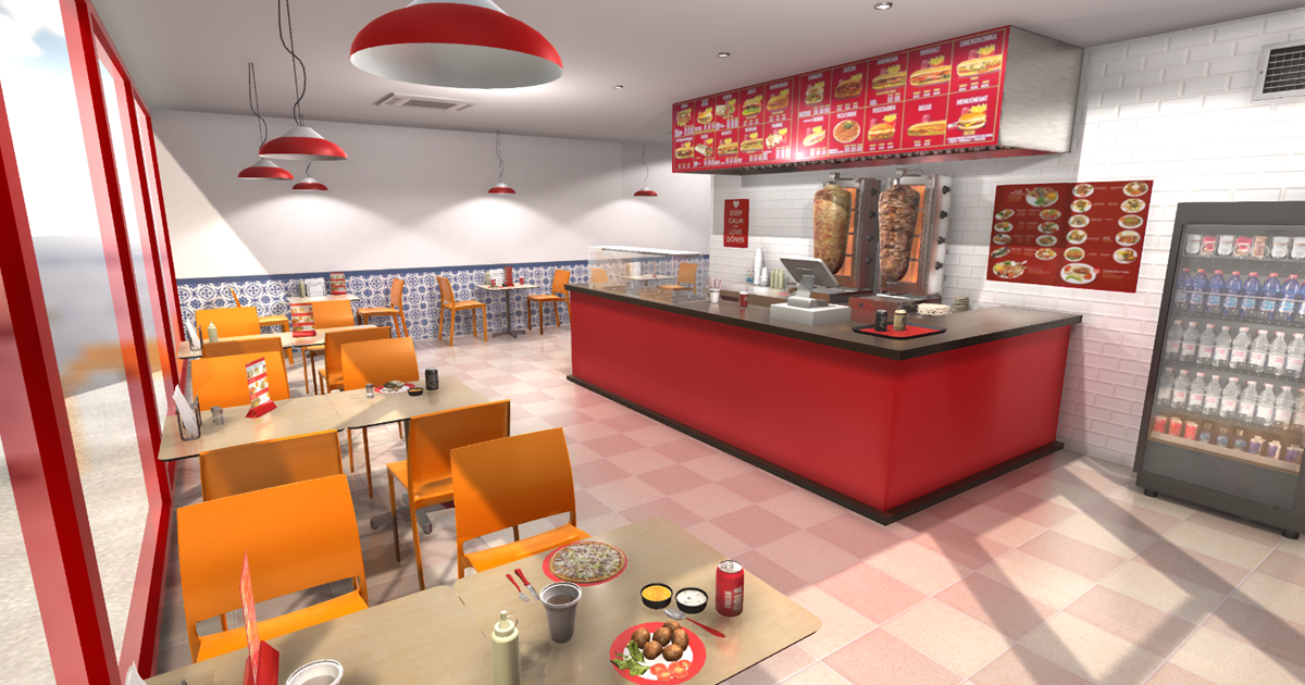 Kebab Restaurant Interior | 3D Interior | Unity Asset Store
