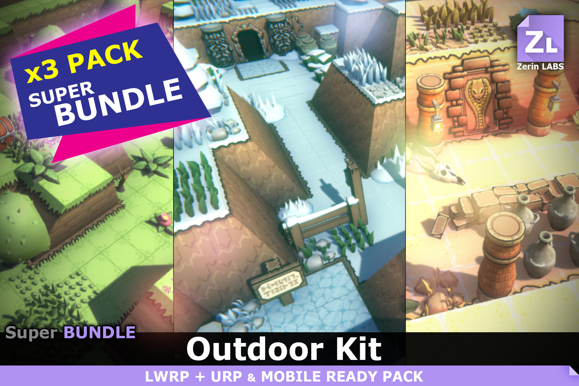 Retro Dungeons : Modular Outdoor SUPER BUNDLE | 3D Environments | Unity Asset Store