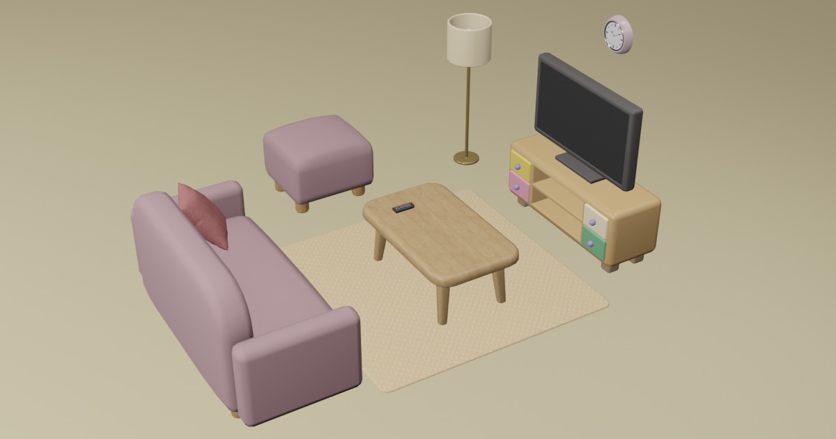 Cute Livingroom Set | 3D Props | Unity Asset Store