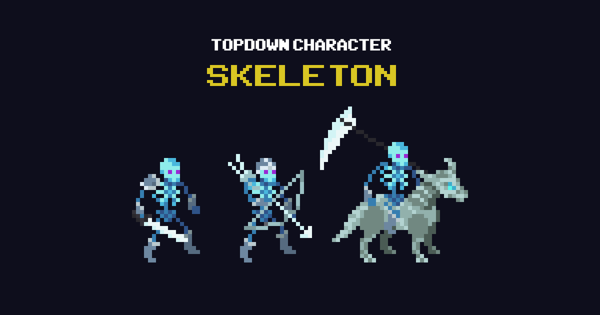 Skeleton - Top Down Pixel Art Character Assets | 2D Characters | Unity ...