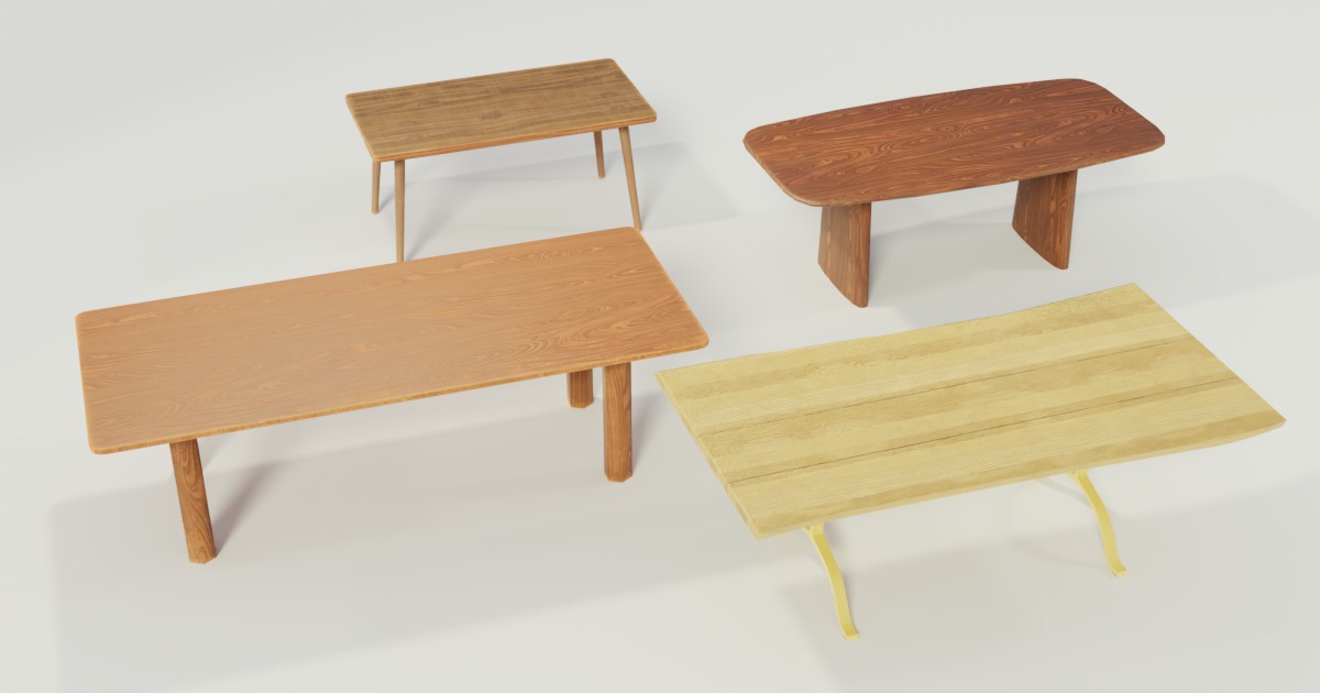 Wooden tables | 3D Interior | Unity Asset Store