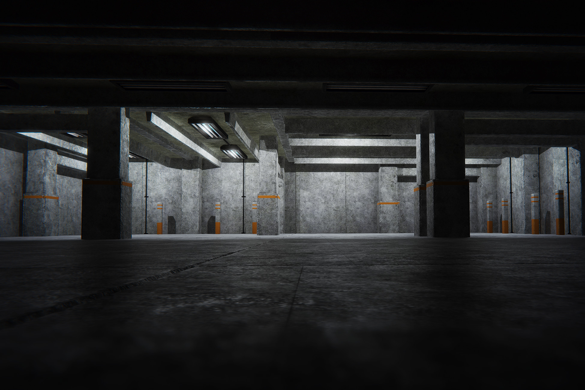 Concrete Garage Environment | Modular | 3D Industrial | Unity Asset Store