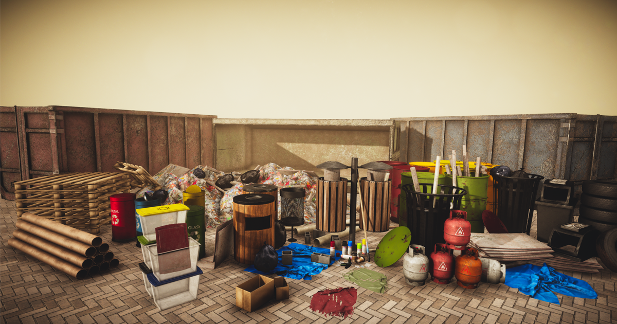 City Pack: Urban Trash Collection (110+ Models) | 3D Exterior | Unity ...