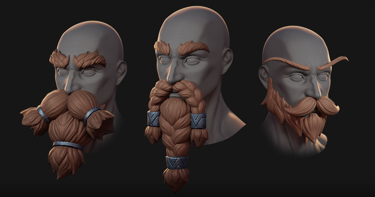 Stylized Beards Pack | 3D Characters | Unity Asset Store