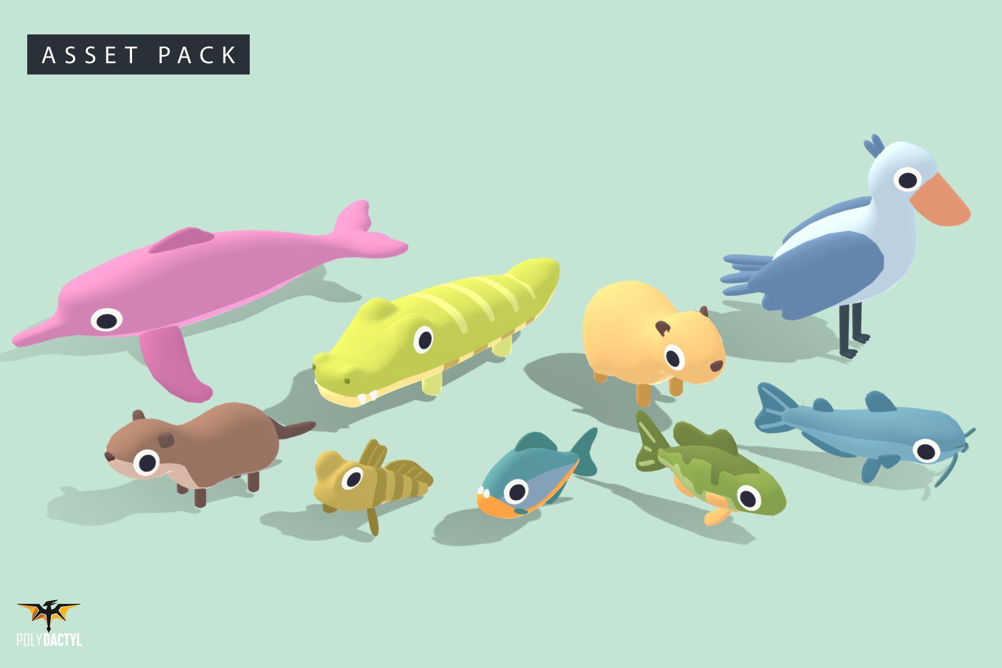Quirky Series - River Animals Vol.2 | 3D Animals | Unity Asset Store