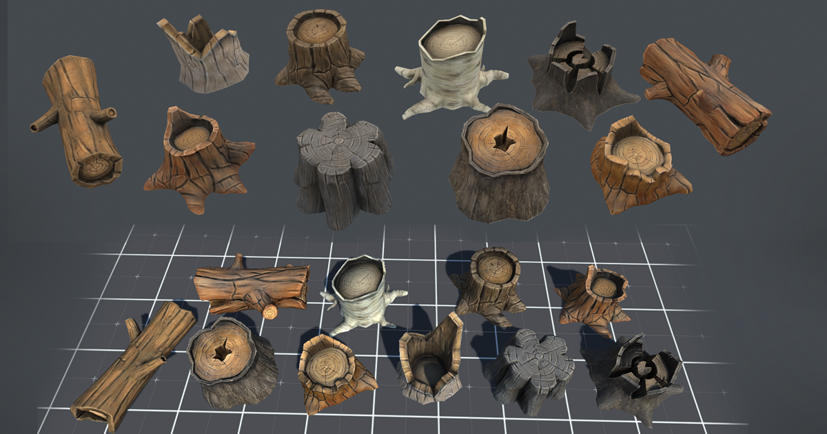 Stylized stumps pack | 3D 주변환경 | Unity Asset Store