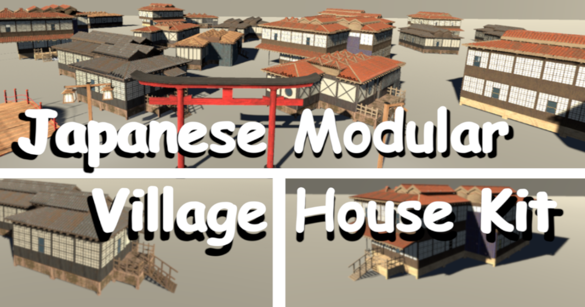 Japanese Modular Village House Kit | 3D Props | Unity Asset Store