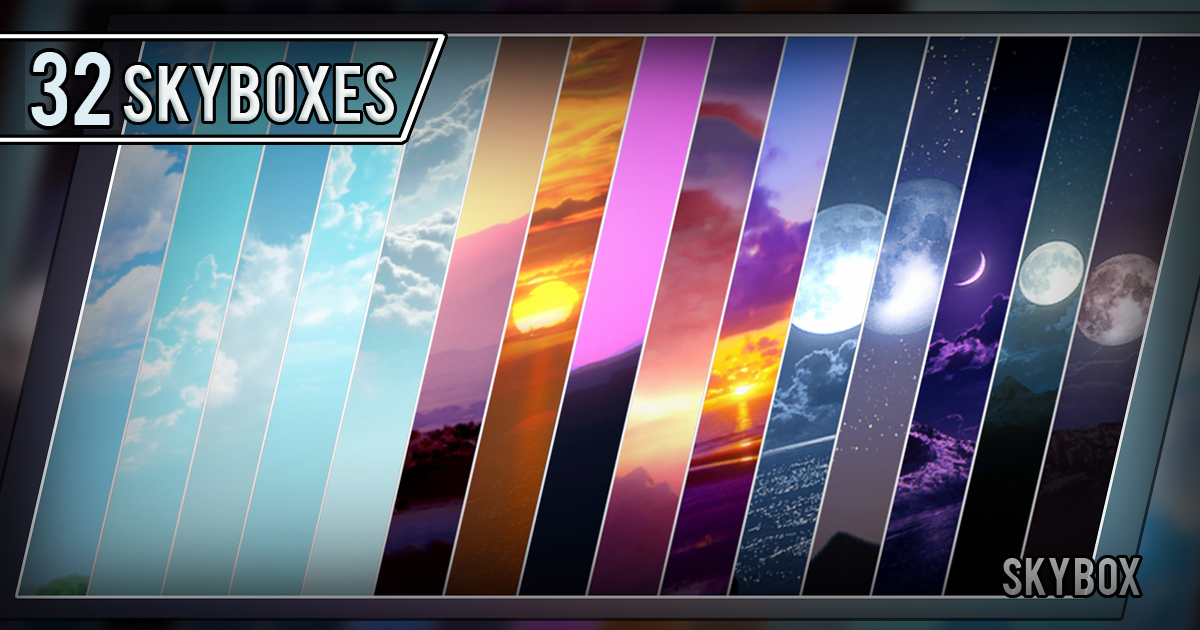 32 Skyboxes - Night, Sunny, Sunset, Space & Cartoon - | 2D Sky | Unity ...