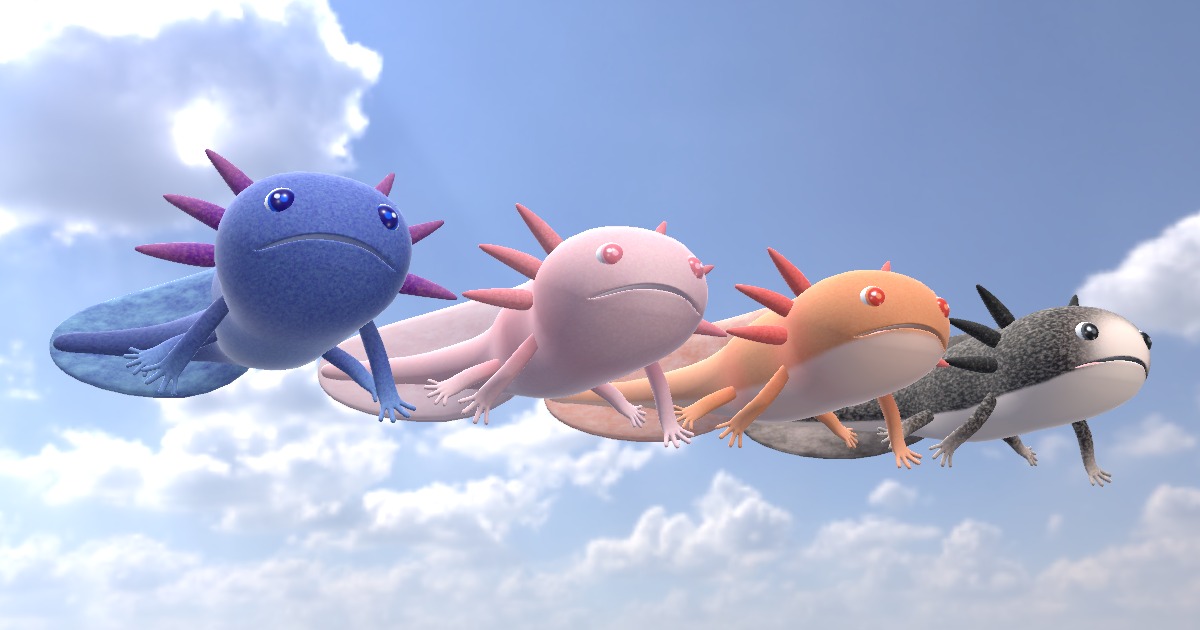Axolotl - The Little Monster | 3D Animals | Unity Asset Store