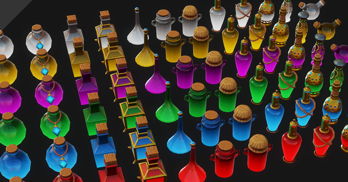 PBR Stylized Fantasy Potions Pack | 3D Props | Unity Asset Store