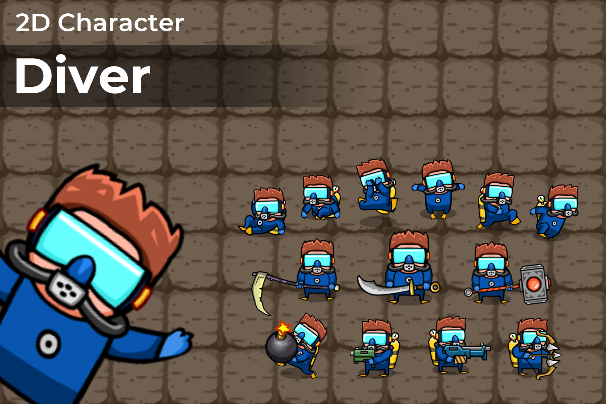 2D Character - Diver | 2D 角色 | Unity Asset Store