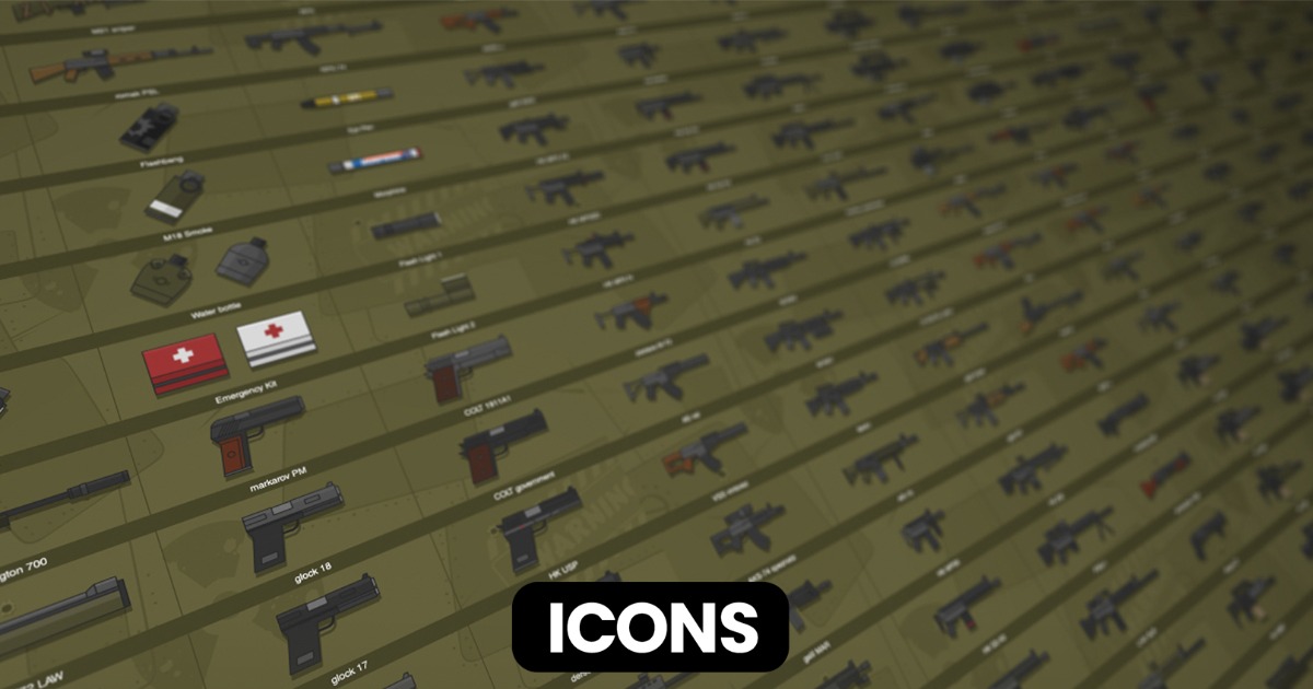 2D Icons - Military Item | 2D GUI | Unity Asset Store