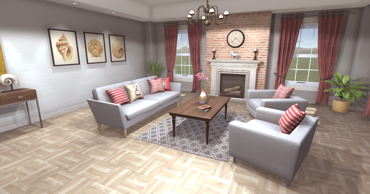 Vintage Living Room | 3D Interior | Unity Asset Store