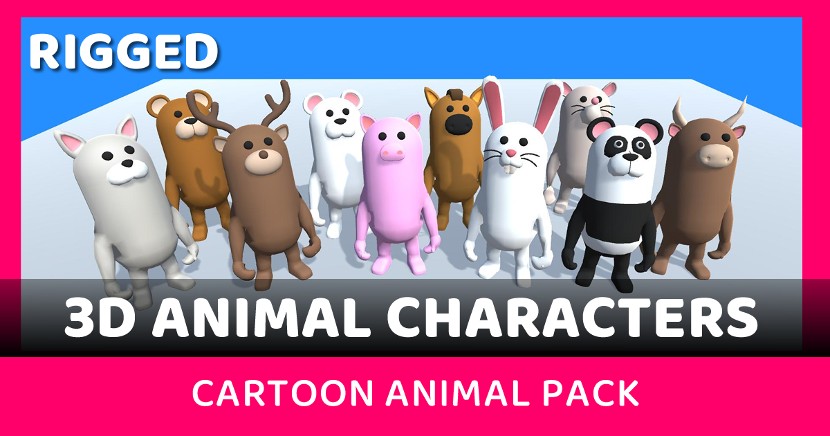 Lowpoly Animal Characters - Capsule Humanoid Animals | 3D Animals ...