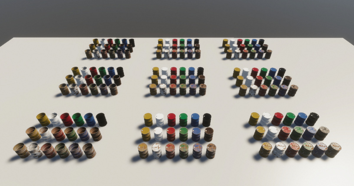 Metal Barrel Variety Pack | 3D Props | Unity Asset Store