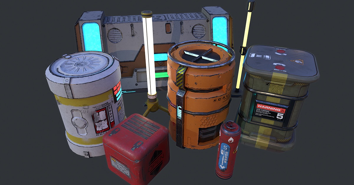3D SciFi Industrial Warehouse Crate Collection 2 | 3D Sci-Fi | Unity ...