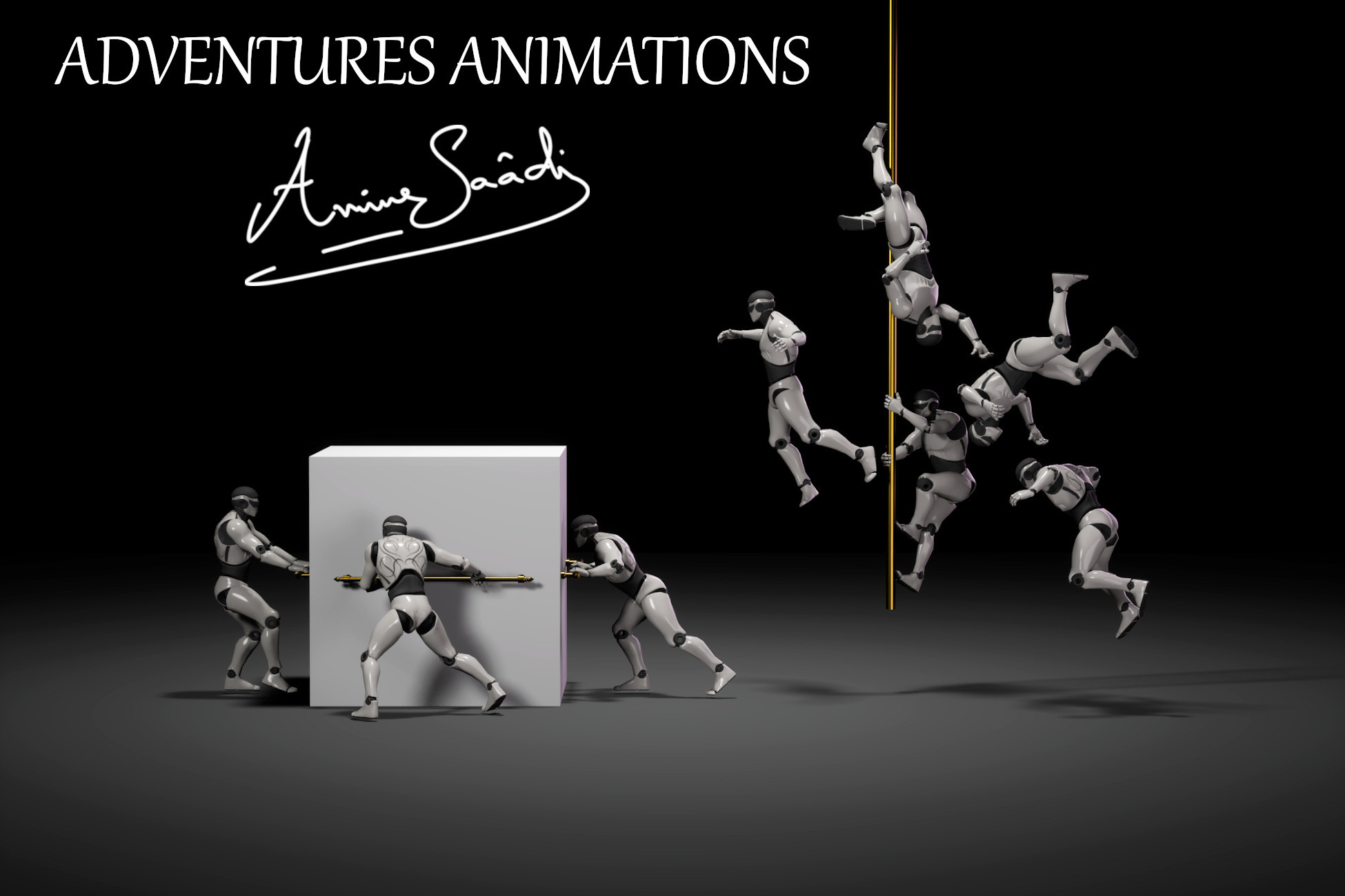 Adventures of climbing poles and moving heavy objects | 3D Animations ...
