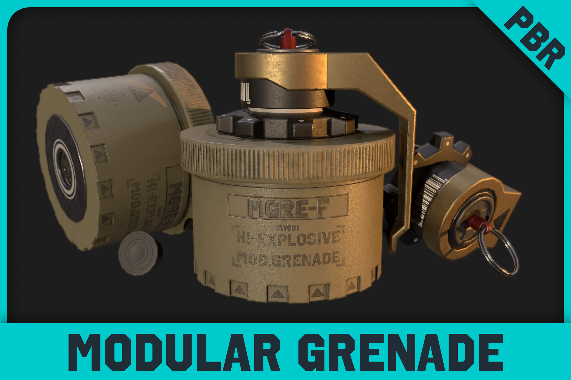 PBR Explosive modular grenade | 3D 武器 | Unity Asset Store