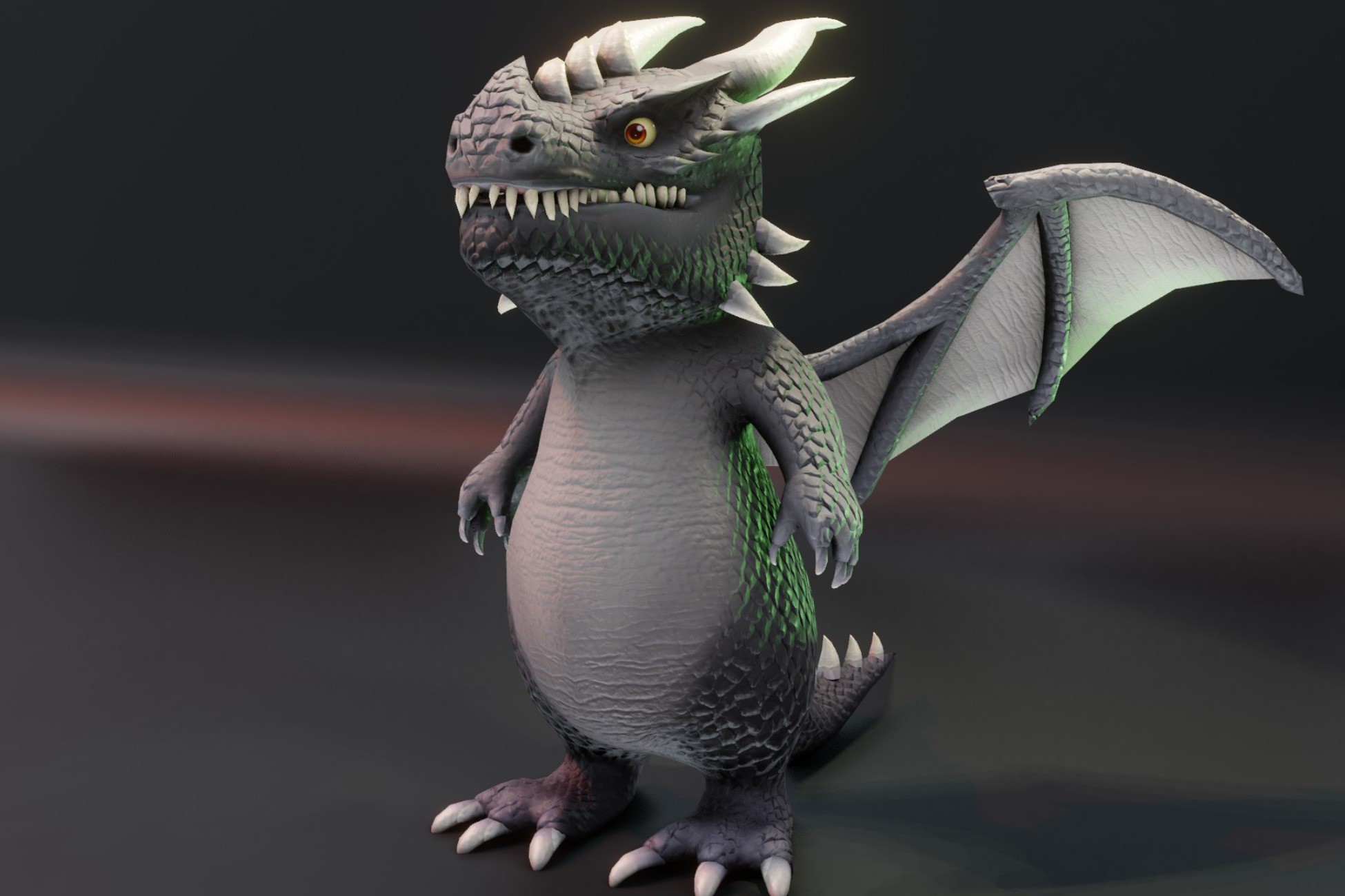 Cartoon Gray Dragon Rigged Low-poly 3D Model | 3D Characters | Unity ...