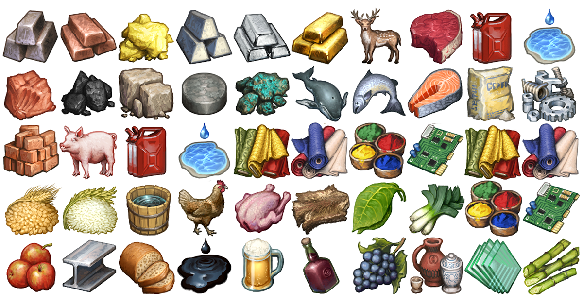 Icons: Strategic Resources & Goods | 2D Icons | Unity Asset Store