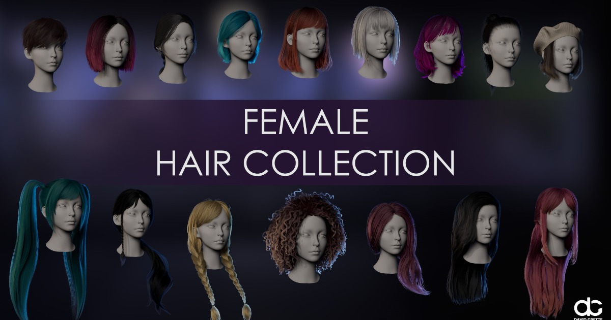 Female Hair Collection - Big Hairstyle Set (16 pieces) | Characters ...