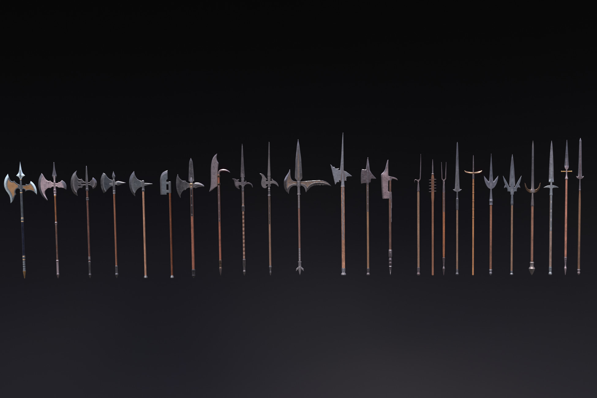 Halberds and spears | 3D Weapons | Unity Asset Store