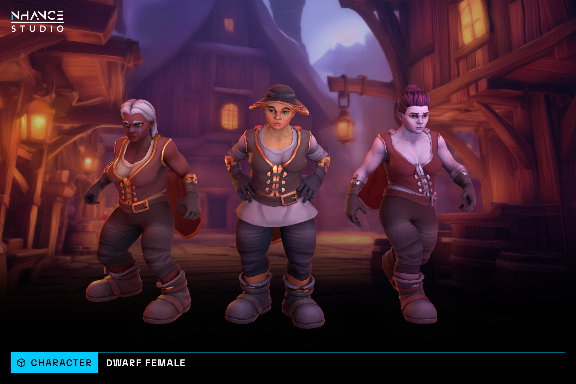 Stylized Modular Dwarf Female | 3D ヒューマノイド | Unity Asset Store