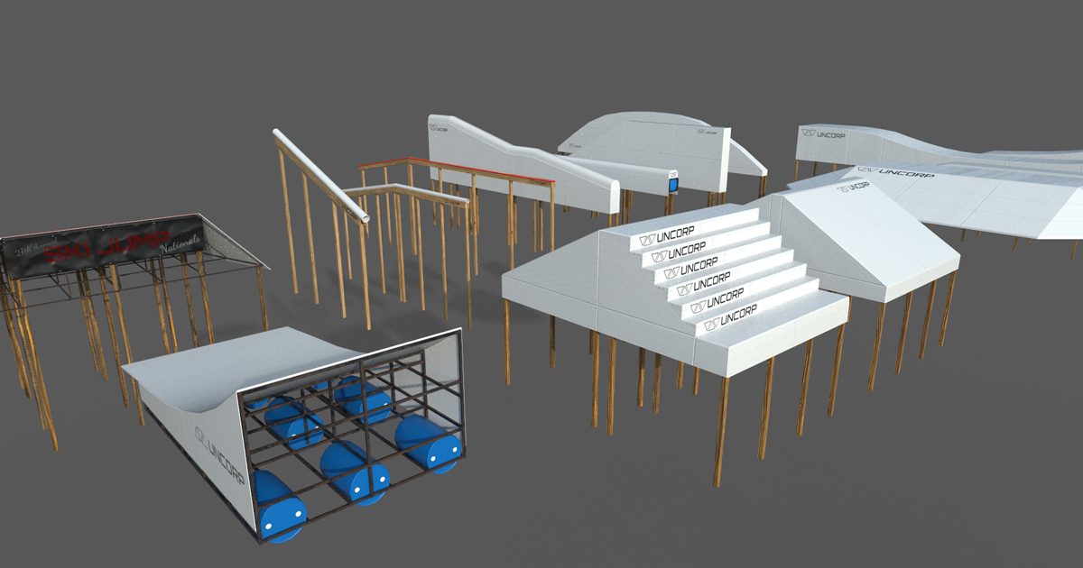 Watersports Wakeboard Rail Jump Obstacles Pack | 3D Props | Unity Asset ...