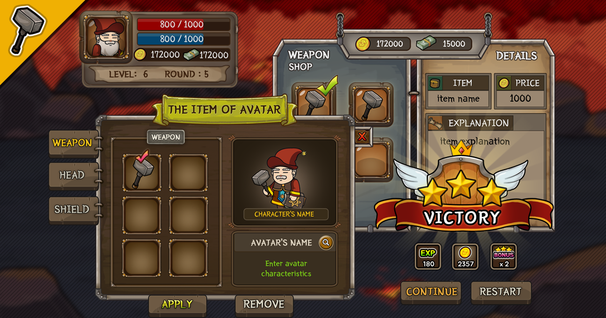 Fantasy Wooden GUI : Package | 2D GUI | Unity Asset Store