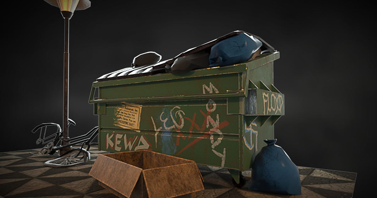 Dumpster Game ready | 3D Props | Unity Asset Store