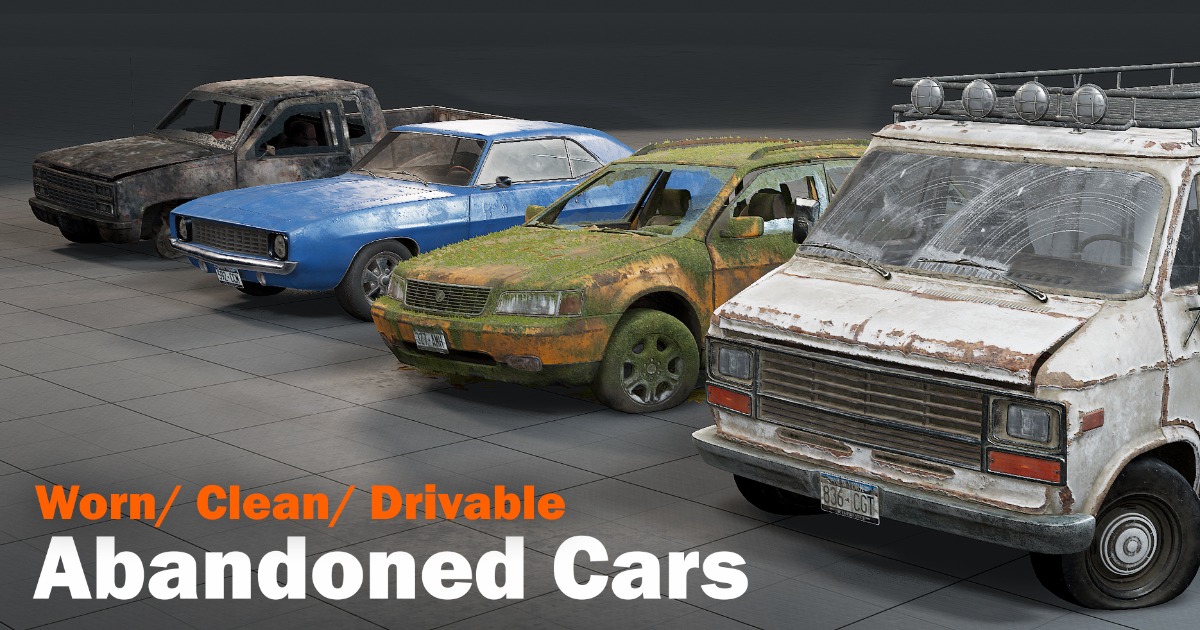 Abandoned Cars - Drivable | 3D Land | Unity Asset Store