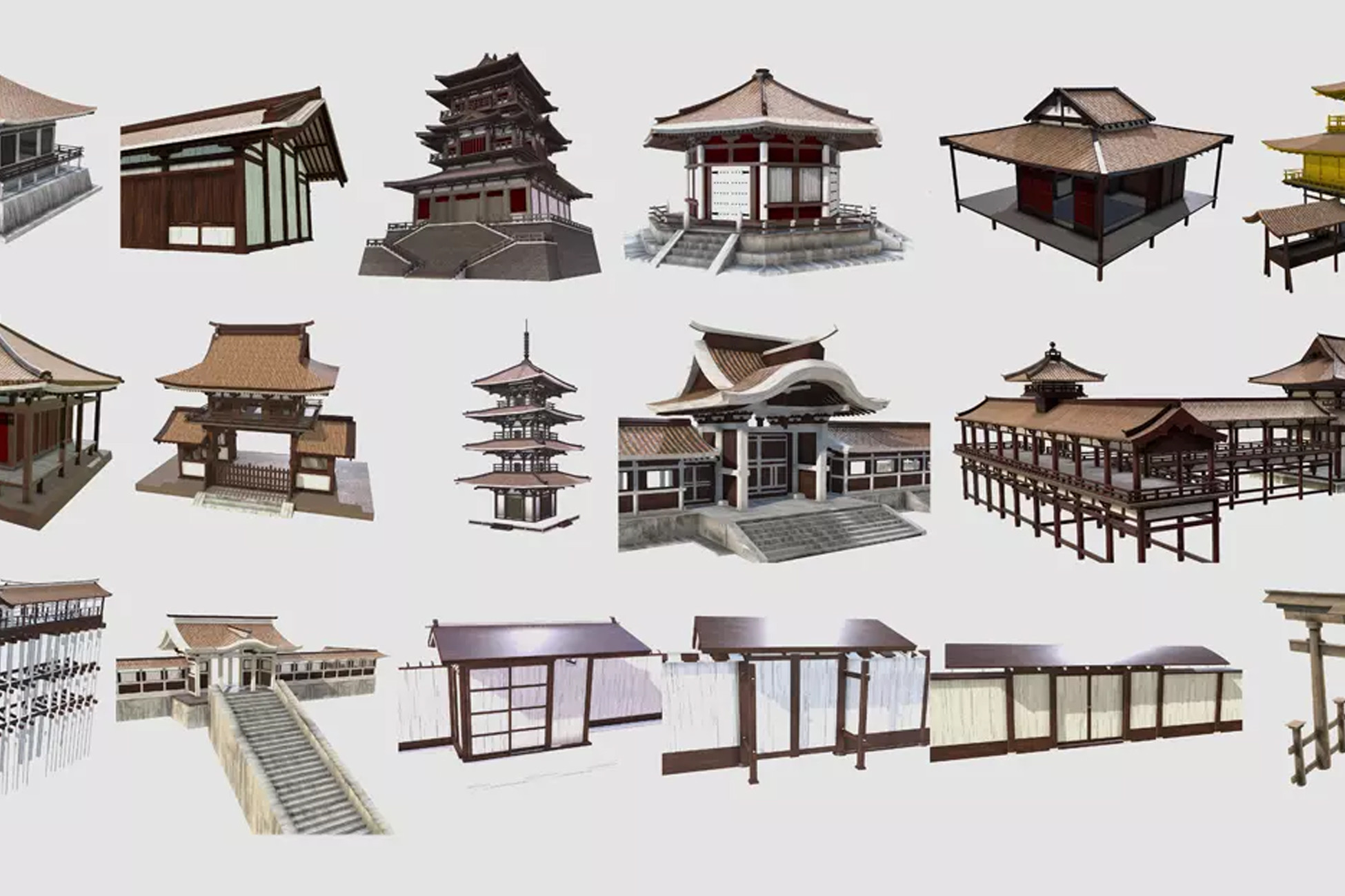 Asian Buildings Collection | 3D Historic | Unity Asset Store