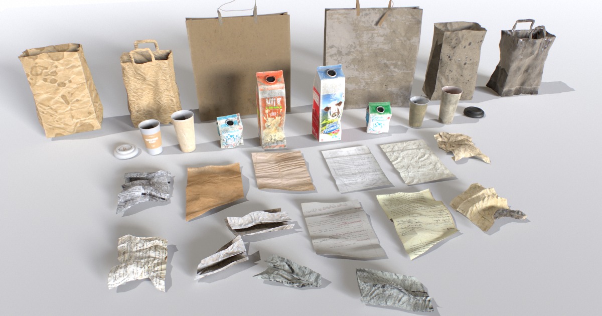Paper and cardboard street trash | 3D Props | Unity Asset Store