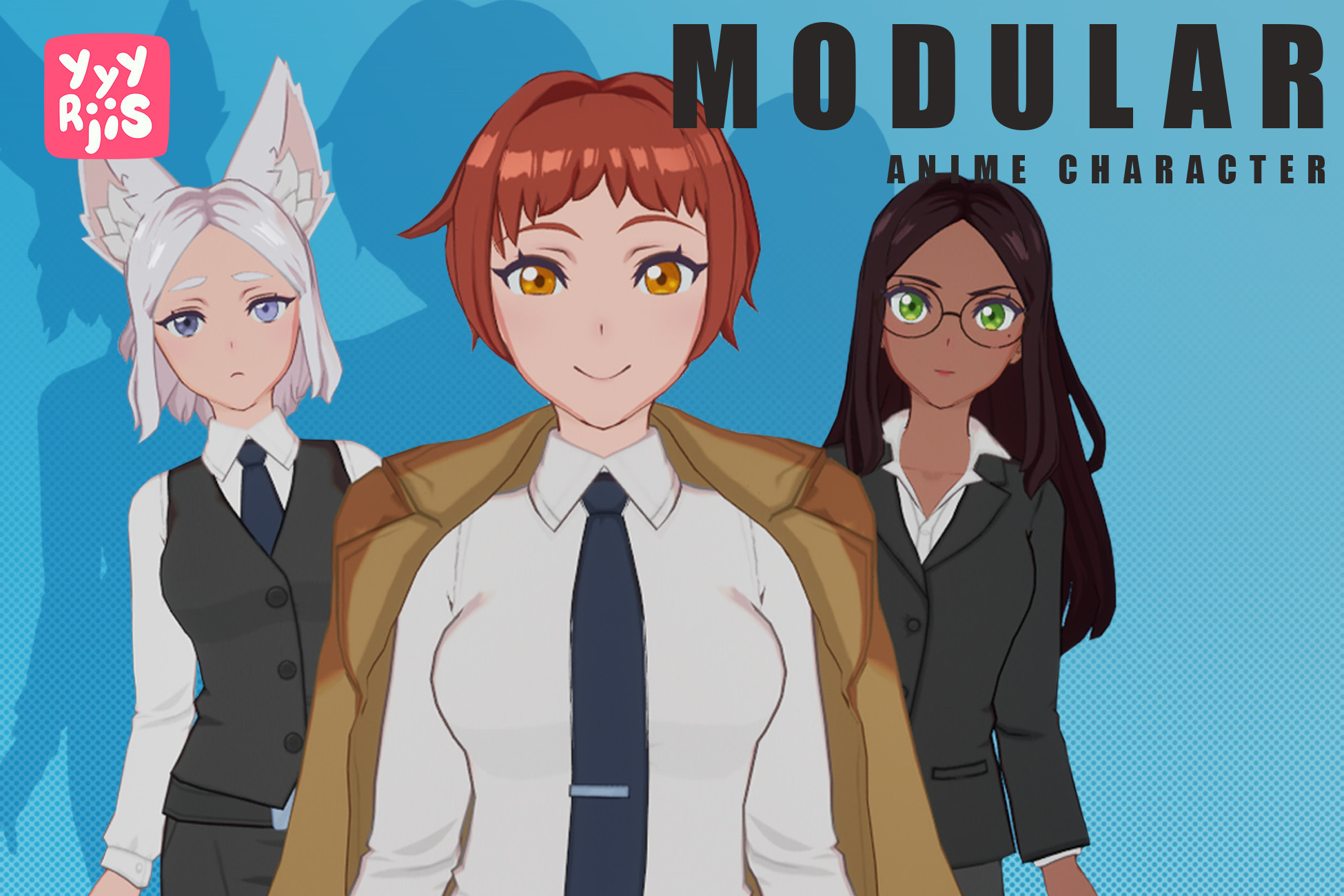 Modular Anime Character (Business Girl) | 3D Humanoids | Unity Asset Store