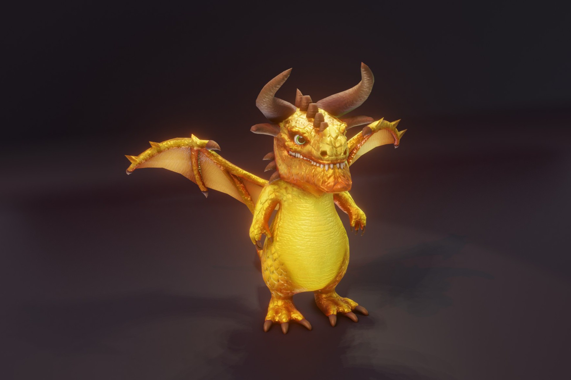 Cartoon Topaz Dragon Animated Low-poly 3D Model | 3D Creatures | Unity ...