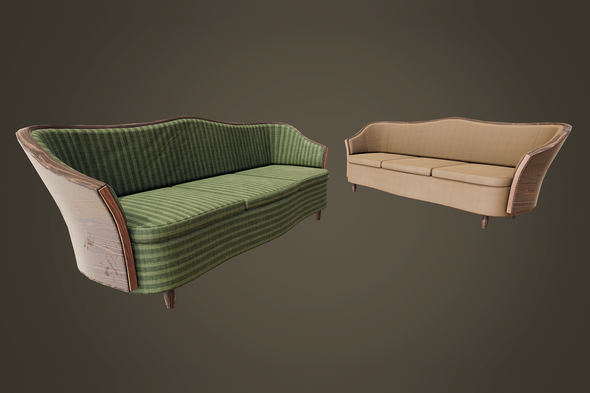 Realistic Vintage Sofa | 3D Furniture | Unity Asset Store