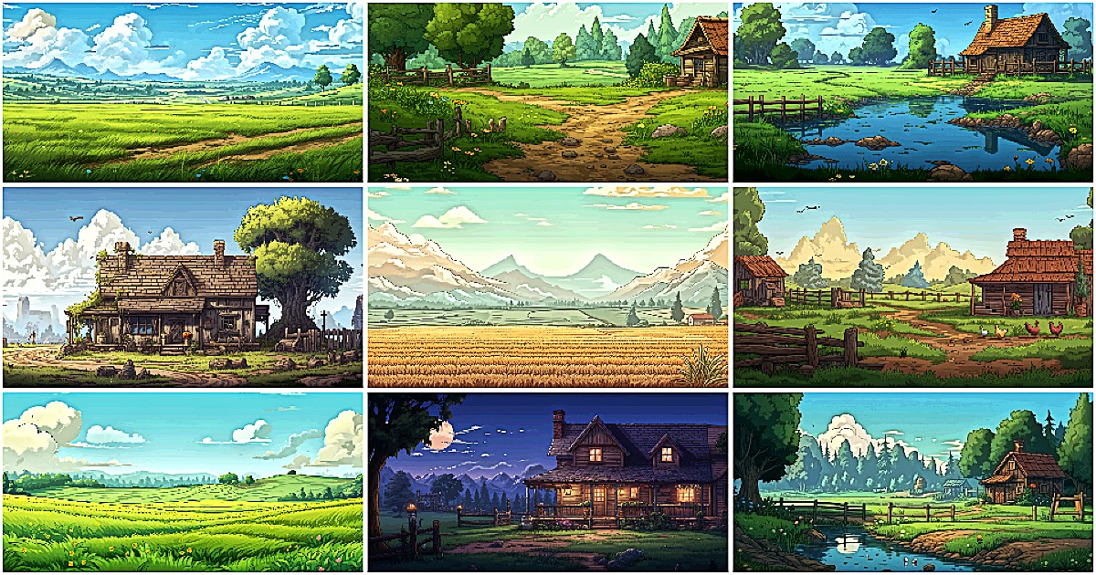 BACKGROUND - Pixel Farm 1 | 2D Environments | Unity Asset Store