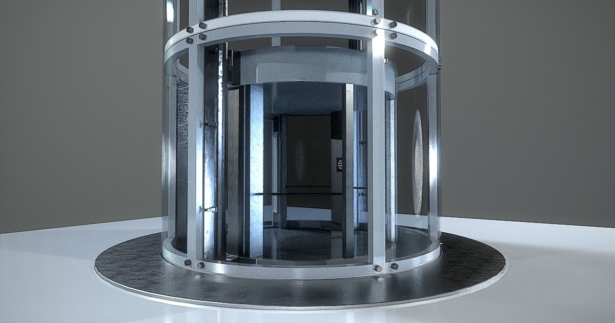 Modular Rounded Glass Elevator – Modern Sci-Fi Lift System | 3D Interior | Unity Asset Store