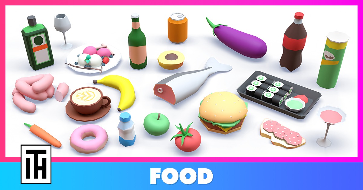 Food FREE - Low Poly 3D Models Pack | 3D Food | Unity Asset Store