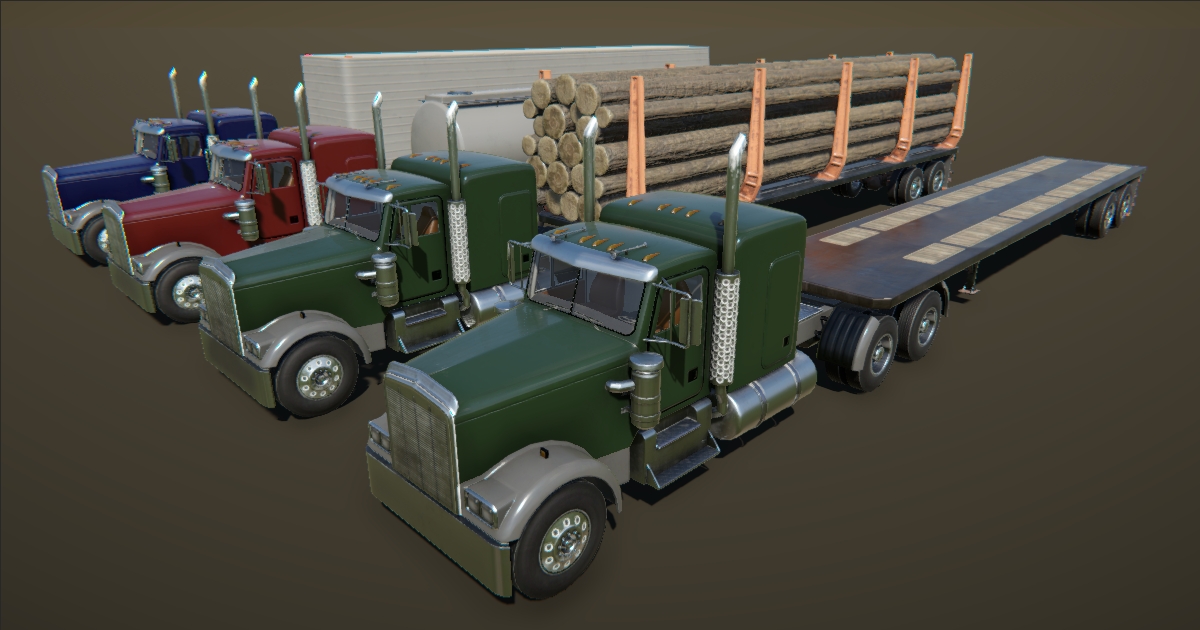 American Truck and Trailers PBR | 3D Land | Unity Asset Store