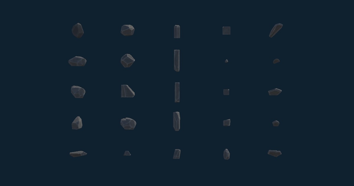 Simple Rock Package (Stylized, Hand-painted, Game-ready, 3D) | 3D ...