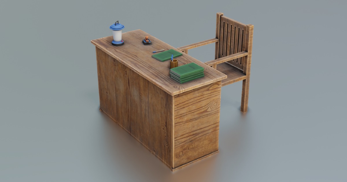 Wooden Table & Chair (Stylized) | 3D Furniture | Unity Asset Store