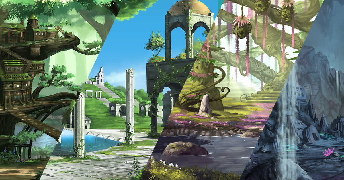 Pack of 4 Fantasy Towns Parallax Backgrounds | 2D Textures & Materials | Unity Asset Store