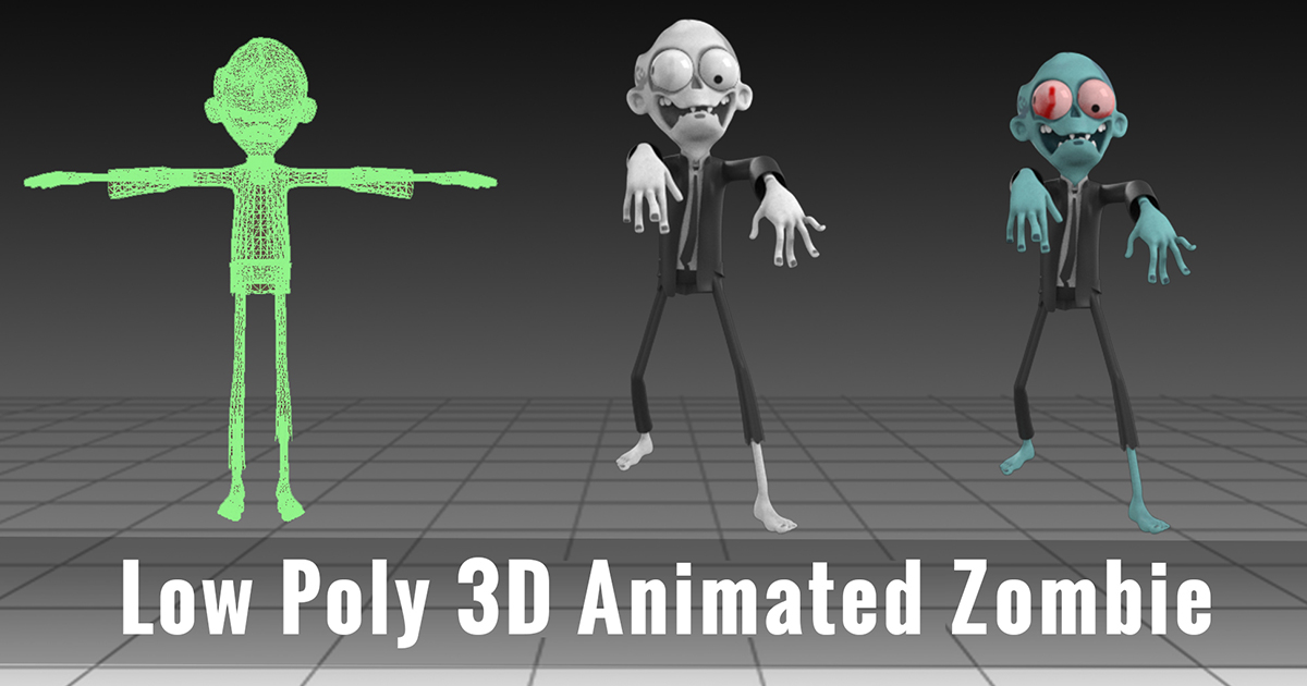 Low Poly 3D Animated Zombie | 3D 角色 | Unity Asset Store