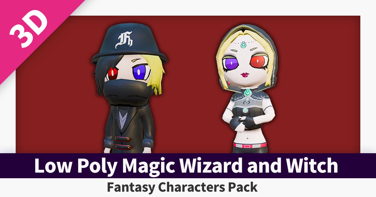 Low Poly Magic Wizard and Witch - Fantasy Characters Pack | Characters ...