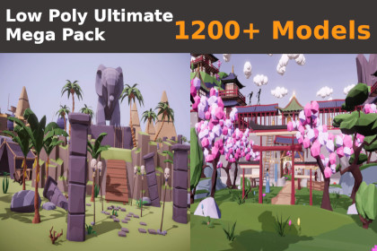 Low Poly Ultimate Mega Pack | Unity AssetStore Price down information