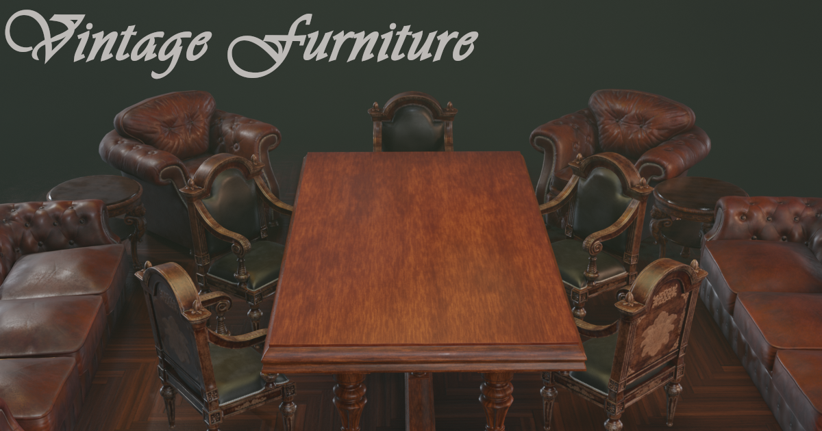 Vintage furniture set | 3D Furniture | Unity Asset Store