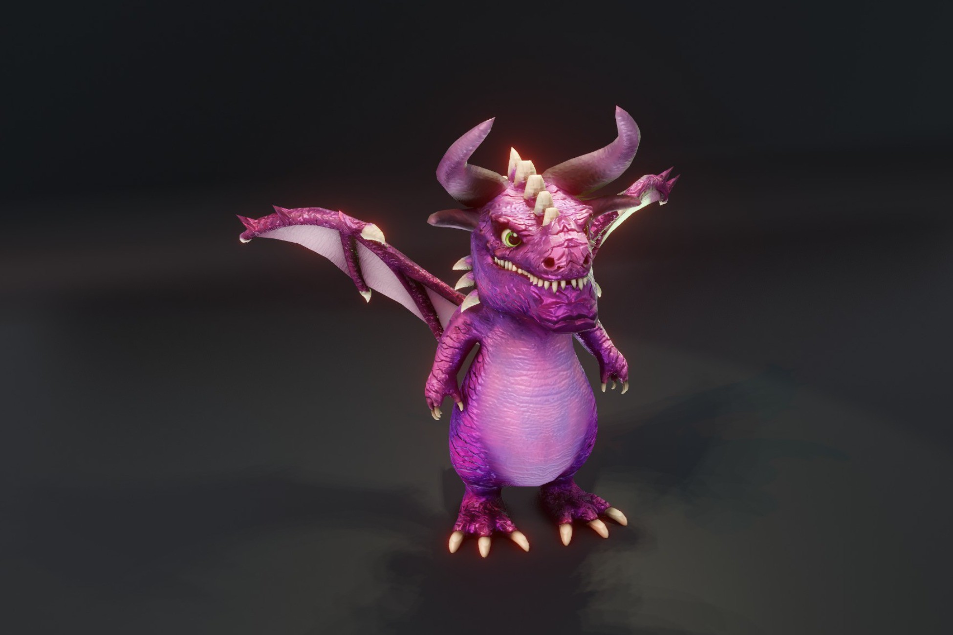 Cartoon Amethyst Dragon Animated Low-poly 3D Model | 3D Creatures ...